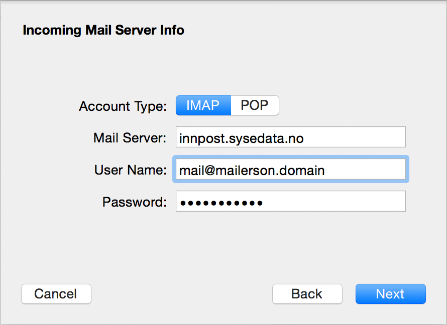 Oppsett av epost i Apple Mail – SYSE Kundeservice